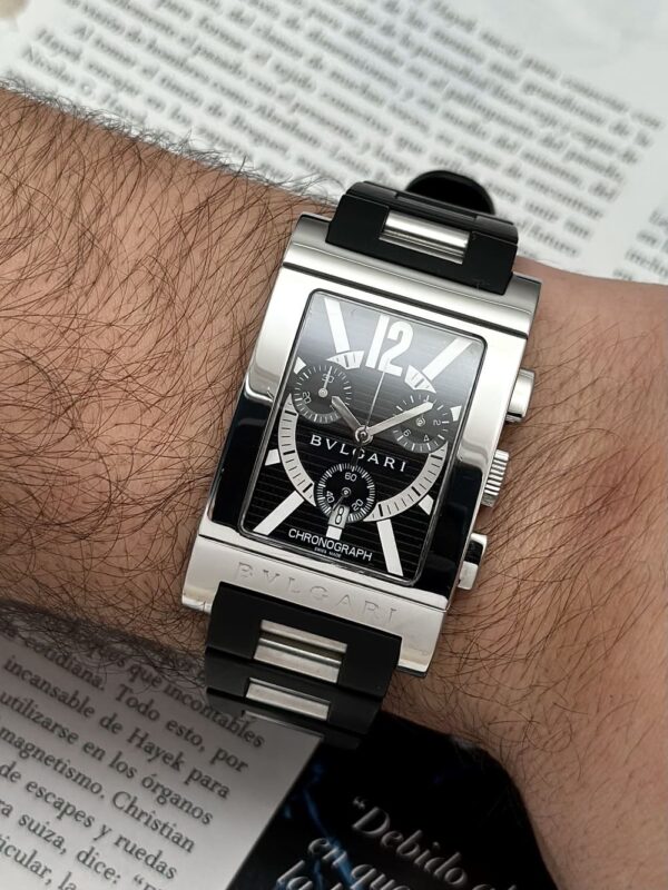 Bvlgari Rettangolo Chronograph RTC49S, de cuarzo. - Relojes Club